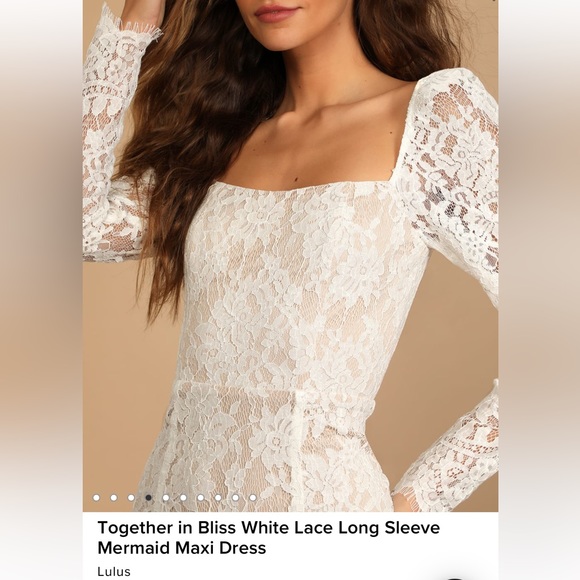 Lulus | Dresses | Lulus Wedding Dress Together In Bliss White Lace Long ...